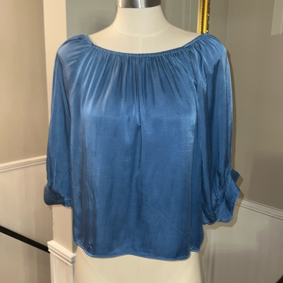 Fifteen Twenty | Tops | Fifteentwenty Texture Blue Blouse Large | Poshmark